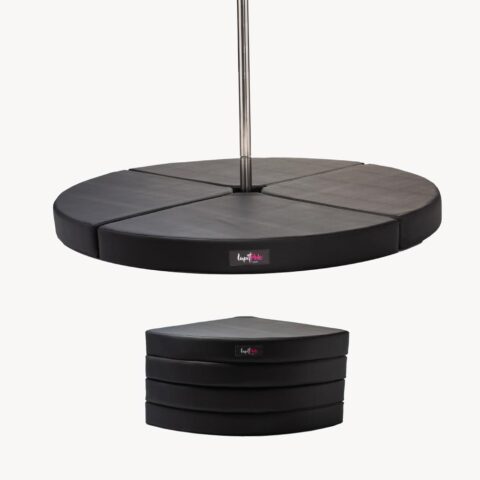 Lupit Premium Black Round Pole Dance Crash Mats | Pole Fitness Dancing Shop