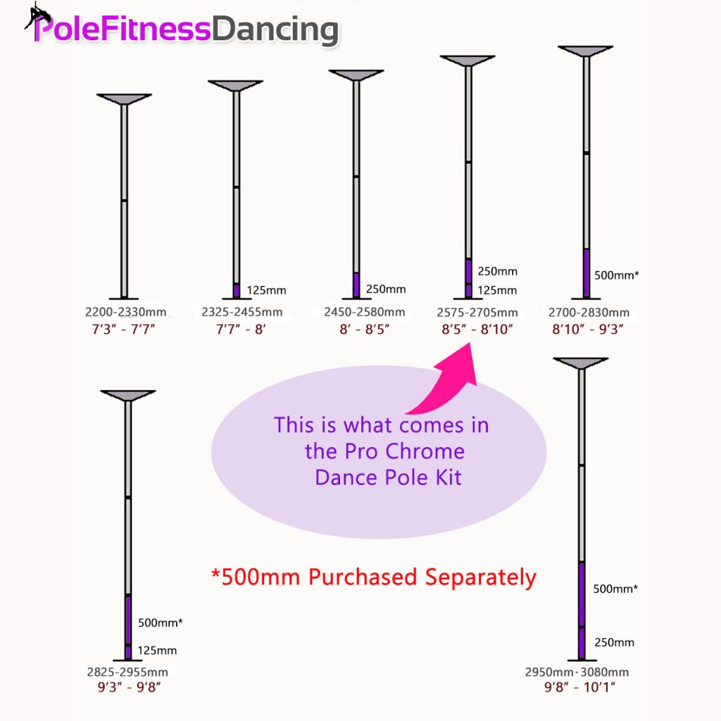 Chrome Portable Removable Dance Pole Home Kit | Video Lessons | Pole ...